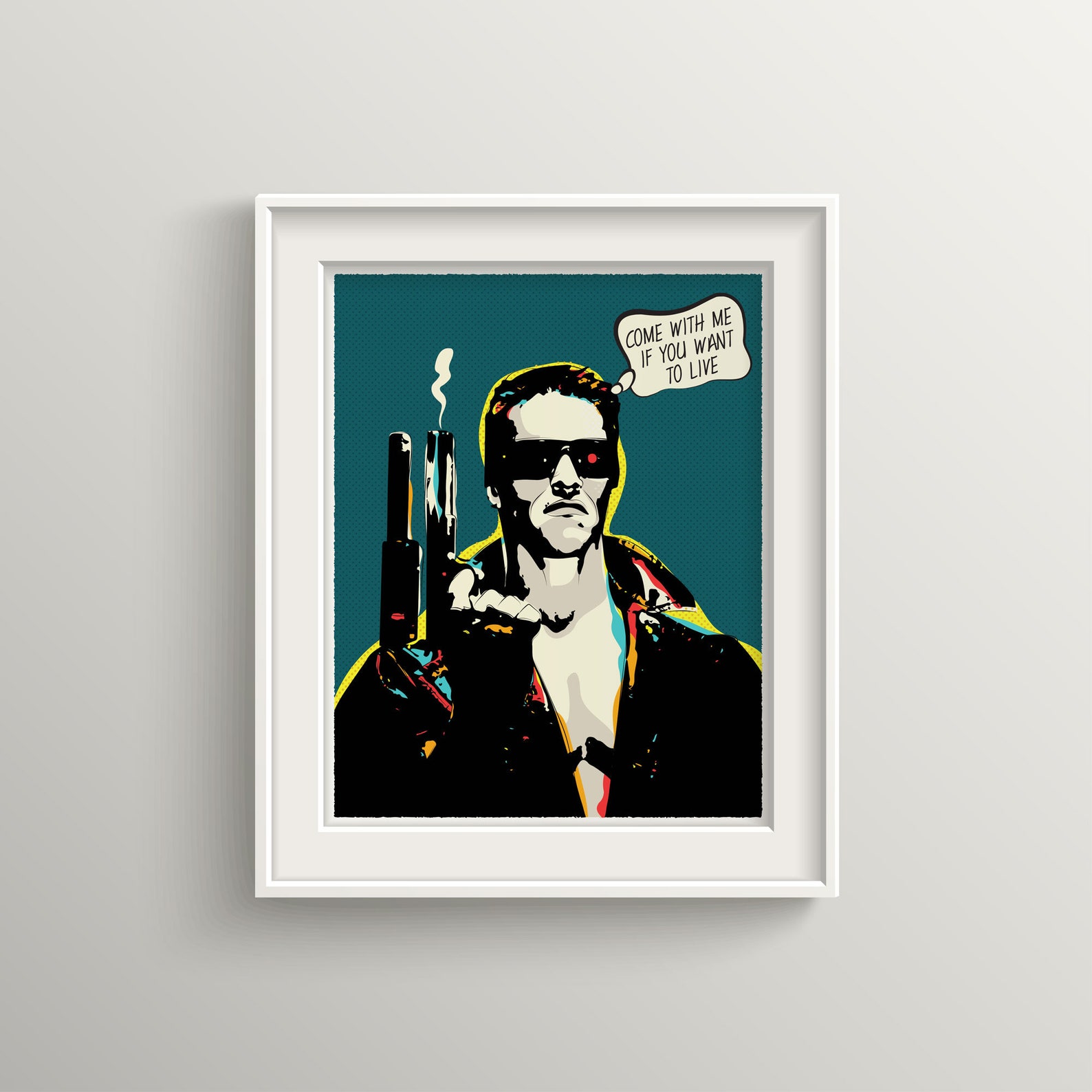 The Terminator Pop Art Quote Portrait Wall Art | UNFRAMED - BONB Ltd.
